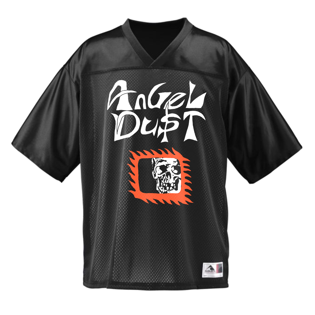 ANGEL DU$T PEEKABOO SKULL BLACK FOOTBALL JERSEY – allinmerch