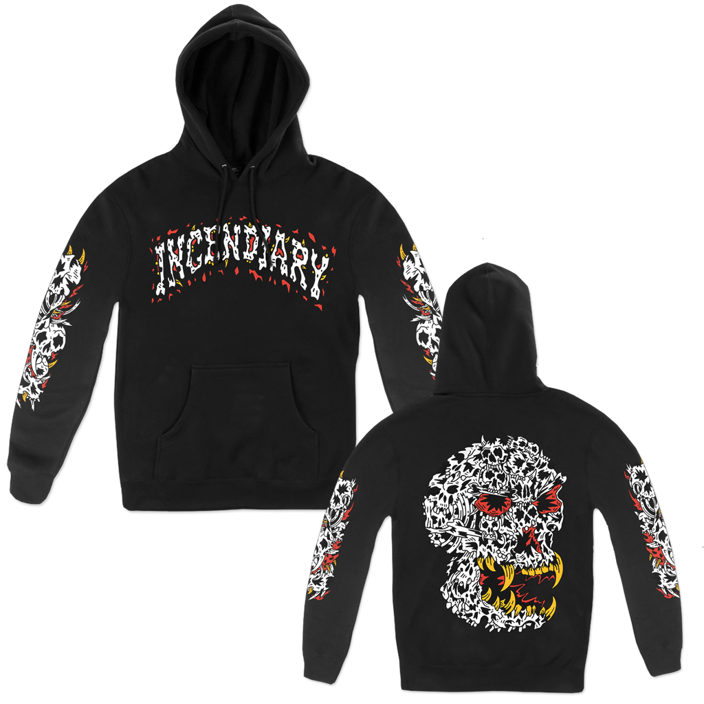 INCENDIARY HENBO BONES SKULL PULL HOOD – allinmerch