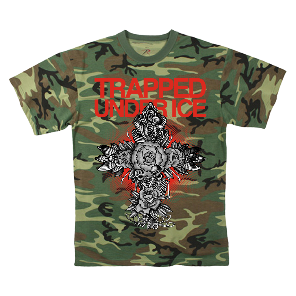 TRAPPED UNDER ICE BKG CROSS CAMO TEE – allinmerch